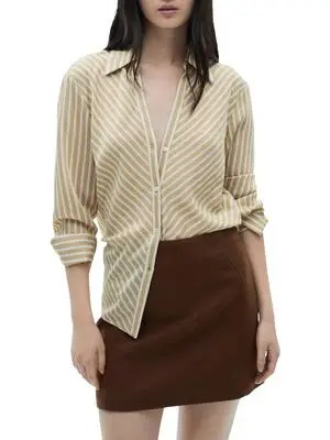 Mango Wool-blend Miniskirt - Brown