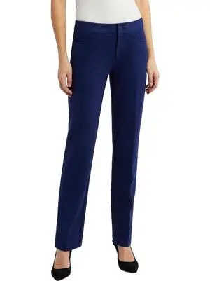 Anne Klein Flat Front Straight Leg Pants - Distant Mountain