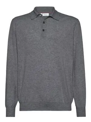 Brunello Cucinelli Cotton Polo Shirt Grey