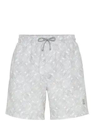 Brunello Cucinelli Paisley-print Swim Shorts - Grey
