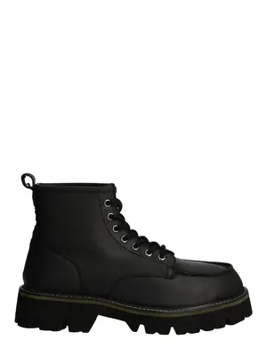BLAUER. Leather Ankle Boots - Black