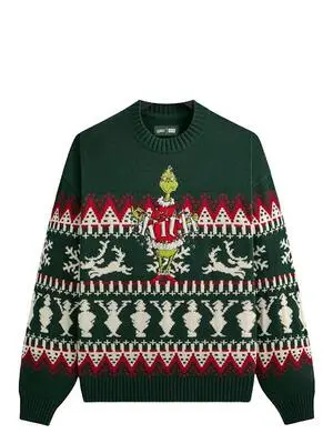 Kith X The Grinch Fair Isle Lewis Crewneck Sweatshirt - Stadium