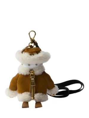 Prada Shearling Bag Charm - Honey