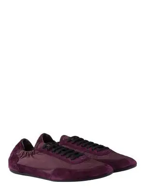 Prada Prada Collapse Re-Nylon And Suede Sneakers Red