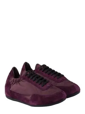 Prada Collapse Re-nylon And Suede Sneakers - Red