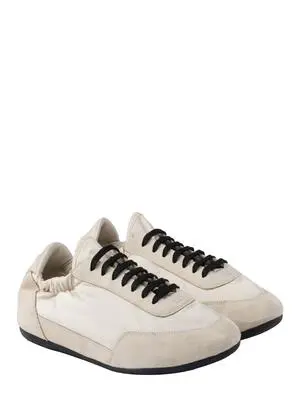 Prada Prada Collapse Re-Nylon And Suede Sneakers Neutral