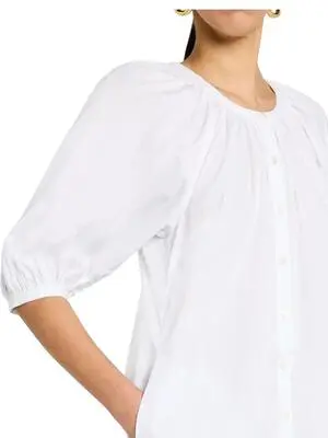 Staud Vincent Mini Shirtdress - White