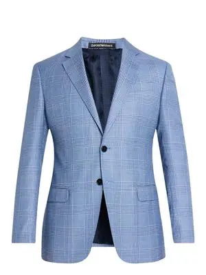 Emporio Armani Houndstooth Plaid Sport Coat - Blue