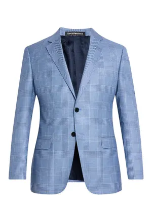 Emporio Armani Emporio Armani Houndstooth Plaid Sport Coat Medium Blue