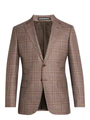 Emporio Armani Textured Plaid Sport Coat - Brown
