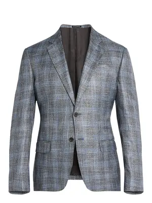 Emporio Armani Textured Plaid Sport Coat - Charcoal