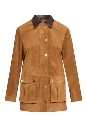 Veronica Beard Suz Suede Dickey Coat - Whisky