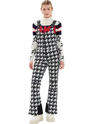 Perfect Moment Jg Bib Ski Pants - Black And White Houndstooth