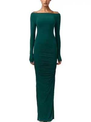 slim fit dress slacks GREEN DRESS WITH STRAIGHT NECKLINE main image 1