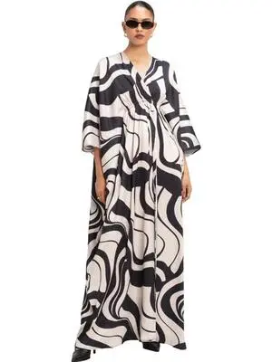 DIARRABLU Naim Maxi Wrap Dress - Luze Noir
