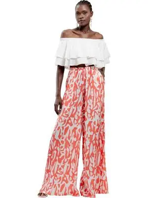 DIARRABLU Wairu Ruffled Crop Top - Zahr Blanc