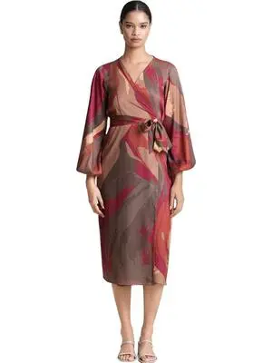 DIARRABLU Lala Midi Wrap Dress - Aura Rouge