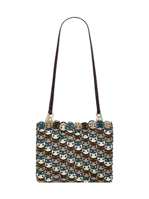 Rabanne Leather Paillette Shoulder Bag Multi