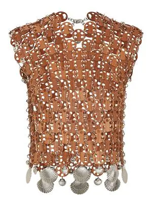 Rabanne Wood Chainmail Top - Brown