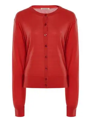 BY MALENE BIRGER Montie Knit Tencel-wool Cardigan - Red