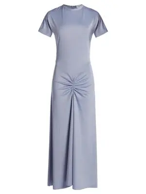 Victoria Beckham Gathered Jersey Midi Dress - Light Blue