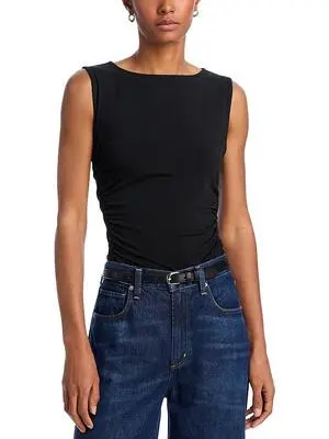Derek Lam 10 Crosby Sophia Ruched Top Black