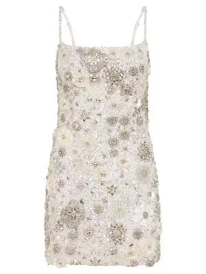 RACHEL GILBERT Francesca Floral-Embroidered Tulle Mini Dress