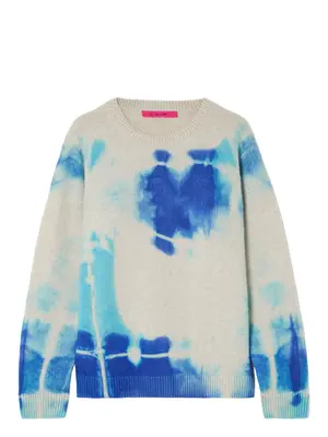 THE ELDER STATESMAN Rorschach Tie-dyed Cashmere Sweater - Blue