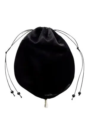 SOPHIE BUHAI Teardrop Embellished Satin Pouch - Black