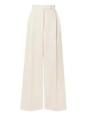 RÓHE Pleated Recycled-twill Wide-leg Trousers - Off-white