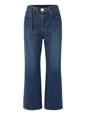 Sacai Belted Bootcut Jeans - Blue