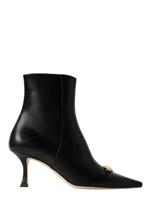 JIMMY CHOO Ryker 70 Embellished Leather Ankle Boots - Black