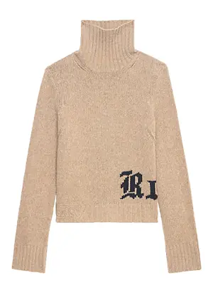 Zadig&Voltaire Nalma Text-intarsia Merino Wool Jumper - Oatmeal
