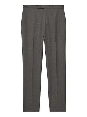REISS Degree Slim-Fit Wool-Blend Suit Trousers Grey Melange