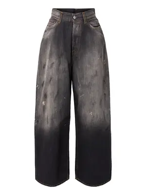 Acne Studios 2023 Distressed Mid-rise Wide-leg Jeans - Black