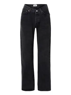 AGOLDE V-waist Kelly High-rise Straight-leg Jeans - Black