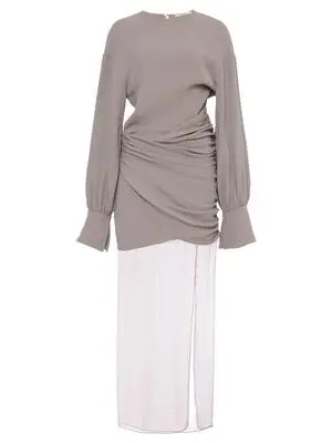 NENSI DOJAKA Nensi Dojaka Drop-Waist Midi Dress Grey