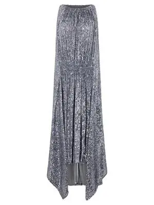 Rabanne Gathered Sequined Midi Dress - Silver