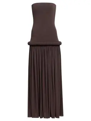 Alaïa Piped Jersey Maxi Dress Purple