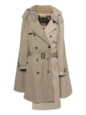 Balenciaga Paneled Double-breasted Trench Coat - Neutrals/grey