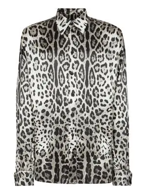 Dolce & Gabbana Super-oversize Leopard- Silk Shirt - Print