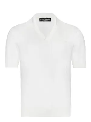 Dolce & Gabbana Silk Polo-shirt With Embroidery - White