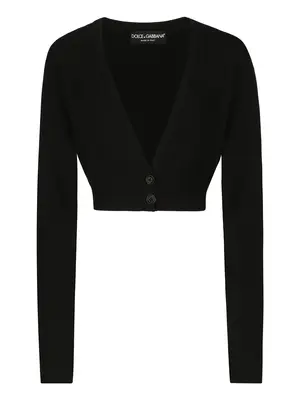 Dolce & Gabbana Wool Cardigan With V-neck - Black