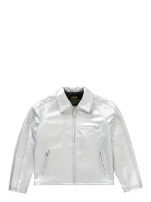 Supreme Schott Leather Racer Jacket - Silver