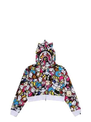 A BATHING APE X Sanrio Characters Cropped Baby Milo Shark Full Zip Hoodie - Multicolor
