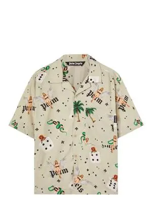 Palm Angels Pin Up Bowling Shirt - Neutrals