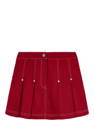 Palm Angels Pleated Mini Skirt - Red