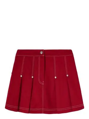 Palm Angels Pleated Mini Skirt - Red