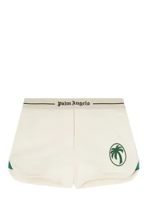 Palm Angels Oval-palm Shorts - White