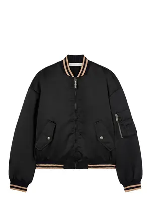 Palm Angels Curved Logo Bomber Jacket - Black